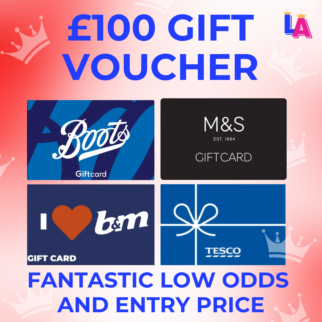WIN – £100 GIFT CARD or £100 CASH ALTERNATIVE – LA Competitions